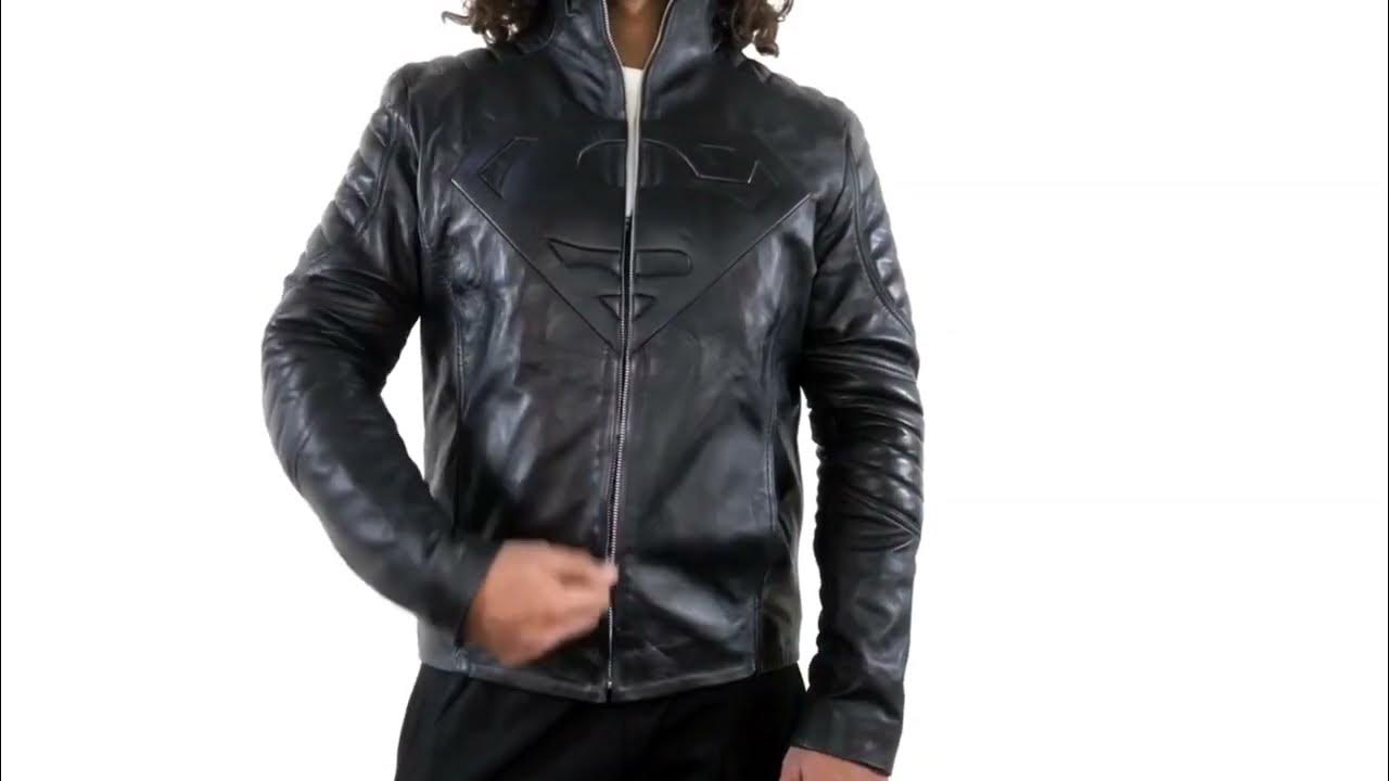 Superman Black Leather Jacket by SPAZEUP! 🦸‍♂️ - YouTube