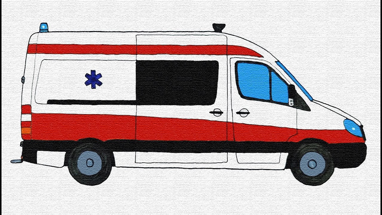 Ambulance Drawing Colour For Kids