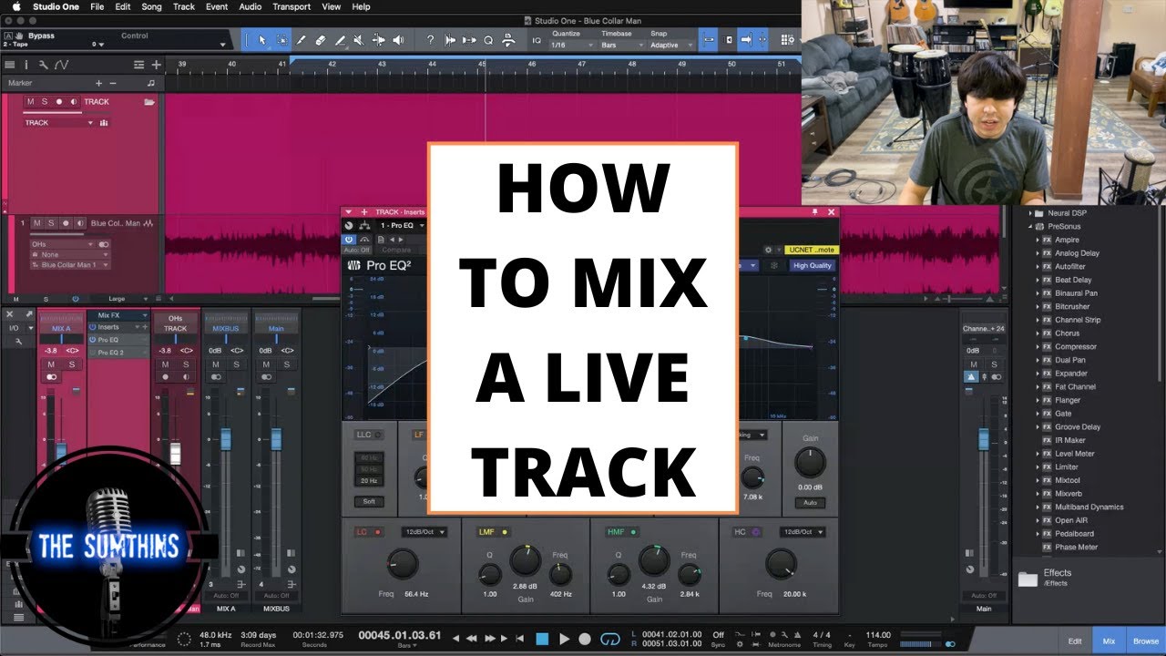 How To Mix A Live Stereo Recording Of A Rock Band - YouTube
