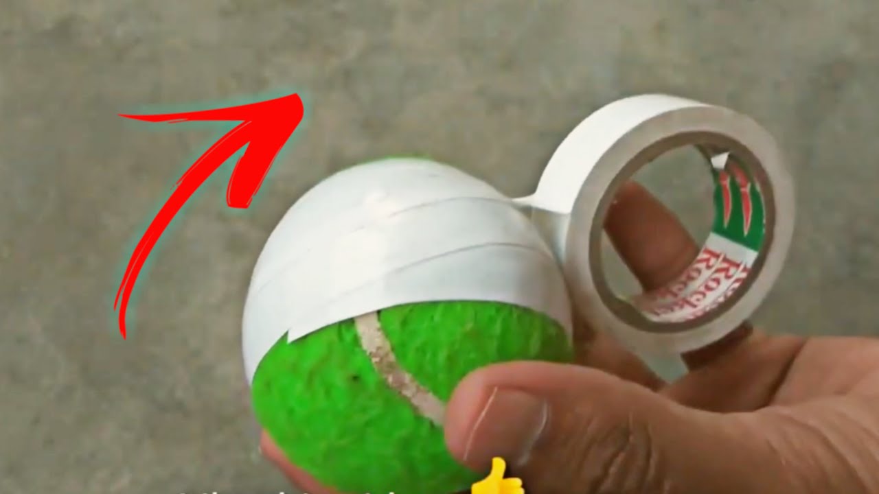 Tape for reverse swing | How to tape a tennis ball for cricket - YouTube