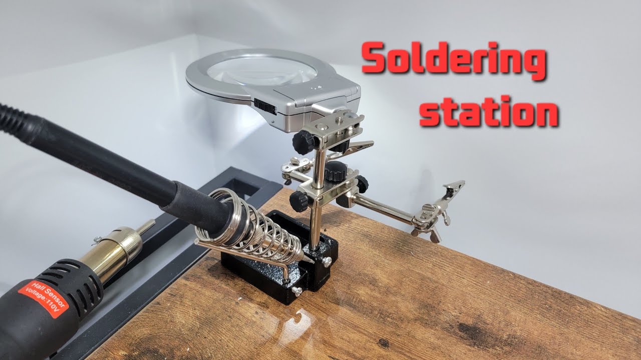 Third hand soldering station kit - YouTube