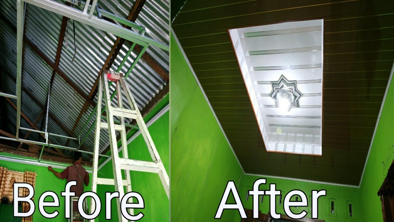 Pemasangan plafon pvc mudah - YouTube