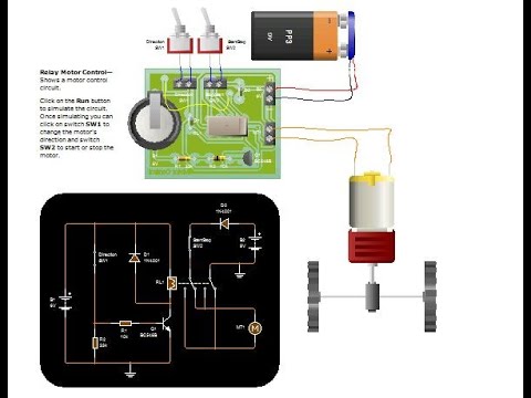 How to use a relay to control direction of rotation of a motor - YouTube