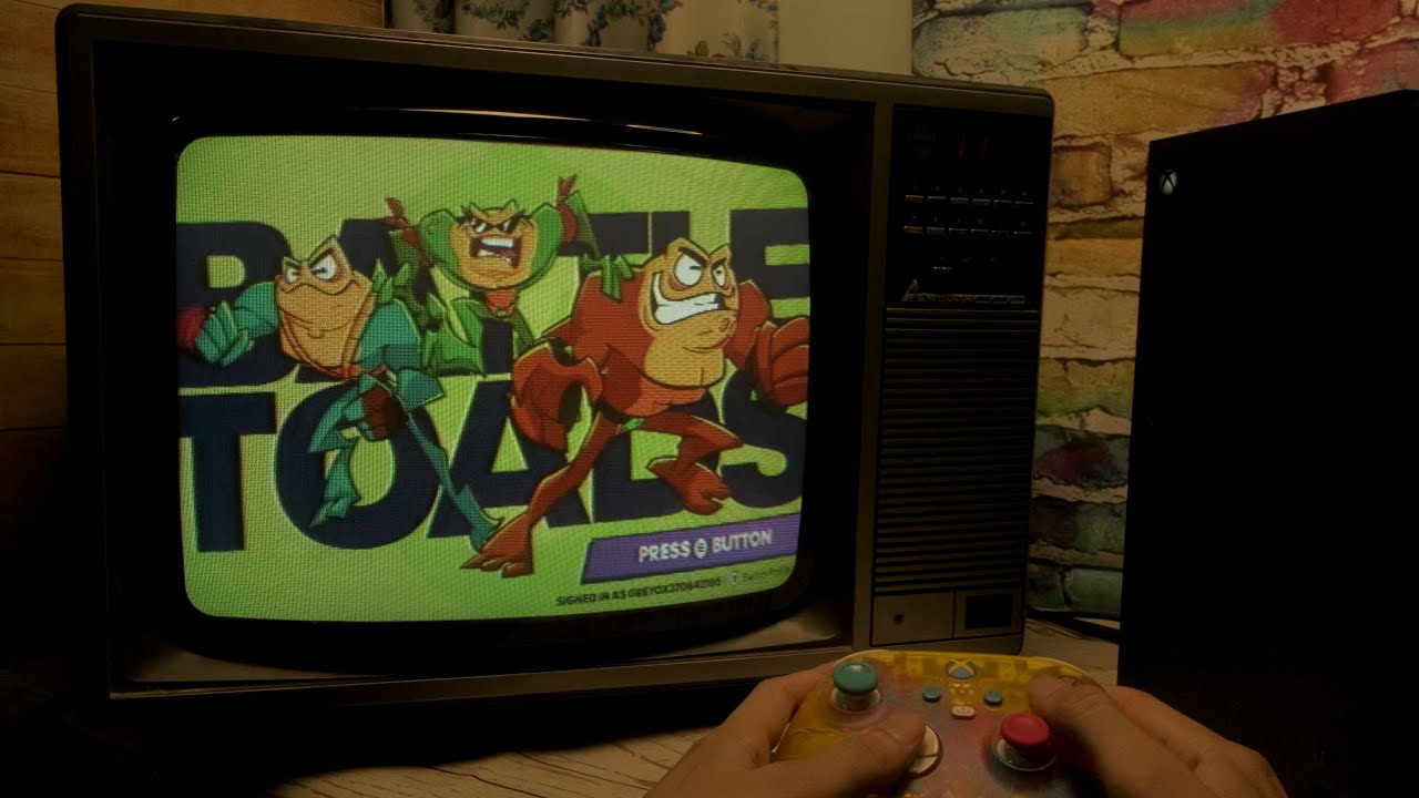 Gaming on CRT | Xbox SX 480i RF | Battletoads | 80s Mitsubishi Old CRT ...