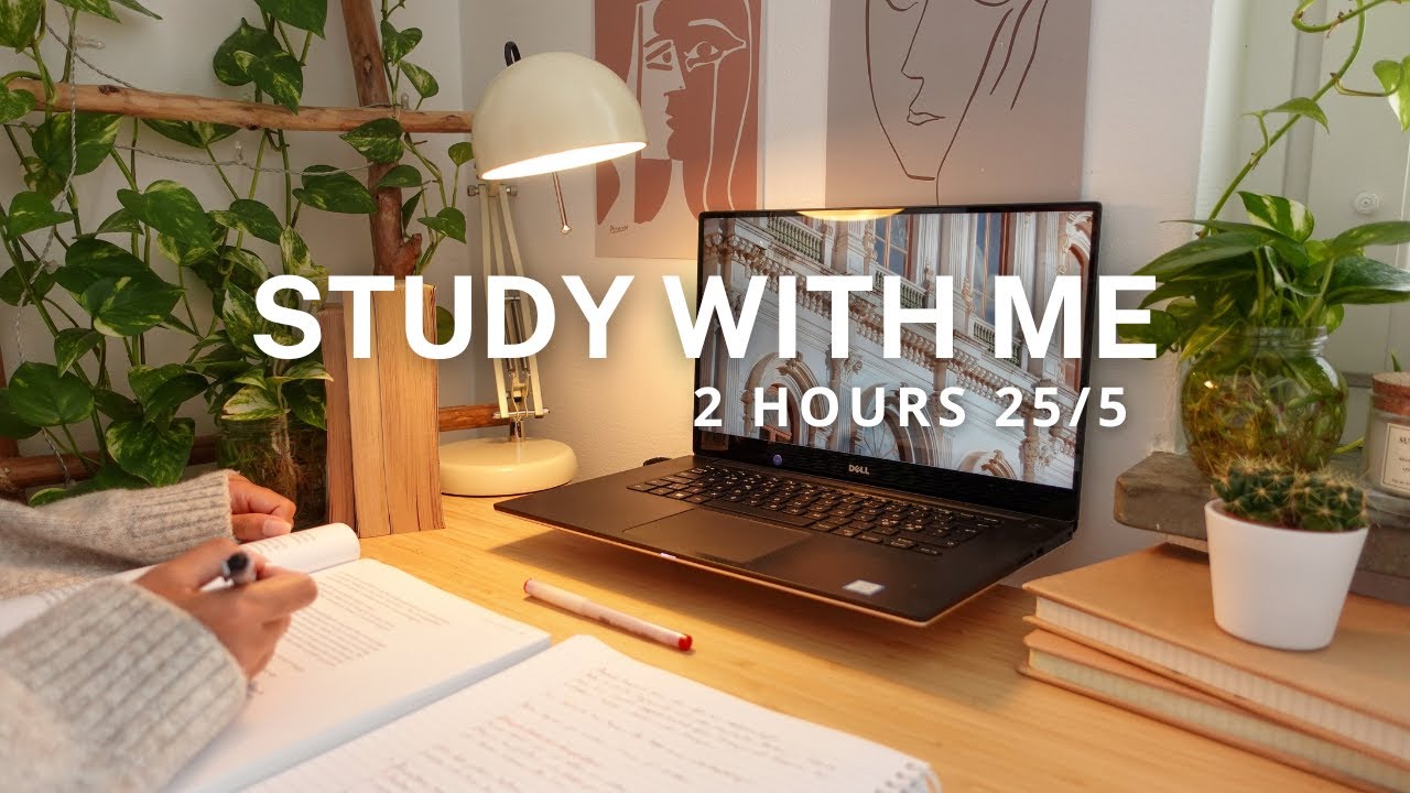 2-HOUR STUDY WITH ME (25/5)ㅣ🌧️ relaxing rain | with pomodoro timer ...
