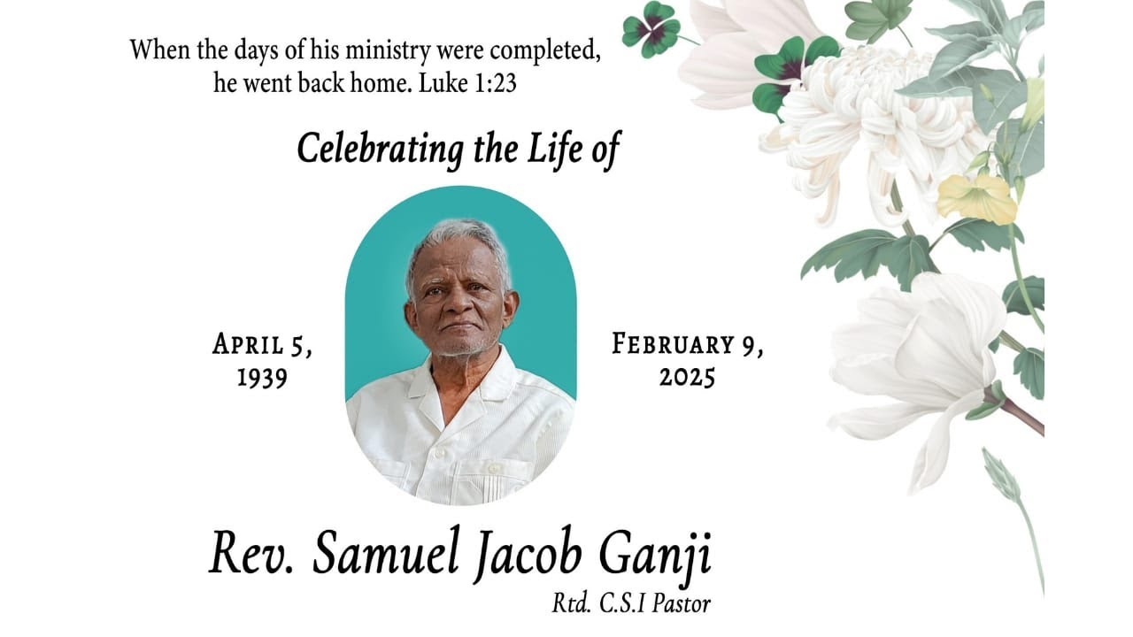 Celebration of Life - Rev. Samuel Jacob Ganji - YouTube