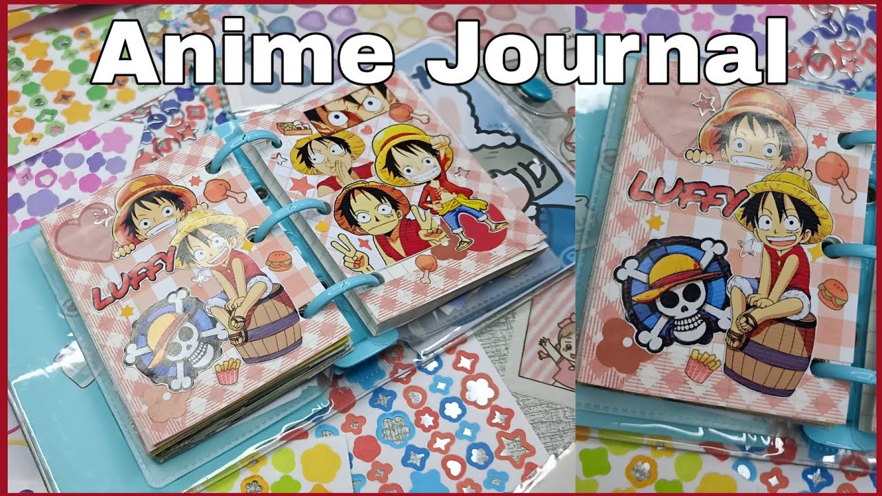 🍗 Straw hat, Monkey D. Luffy from One Piece Mini Anime Journal red ...