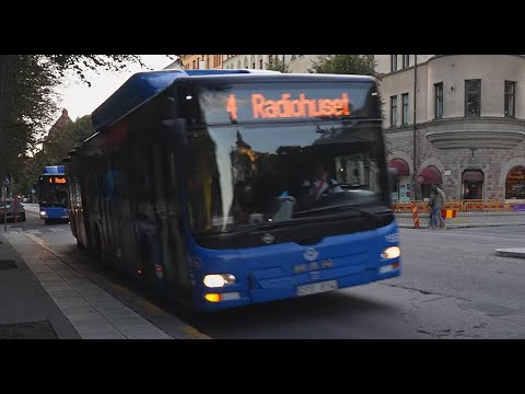 Sweden, Stockholm, bus 4 ride from Dalagatan to Tekniska högskolan ...