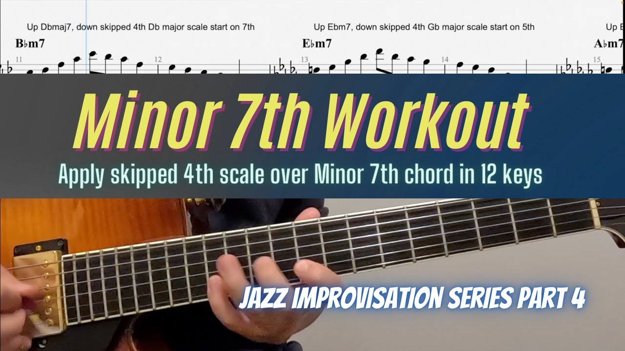 Minor 7th workout in 12 keys - Jazz exercise intermediate level - YouTube