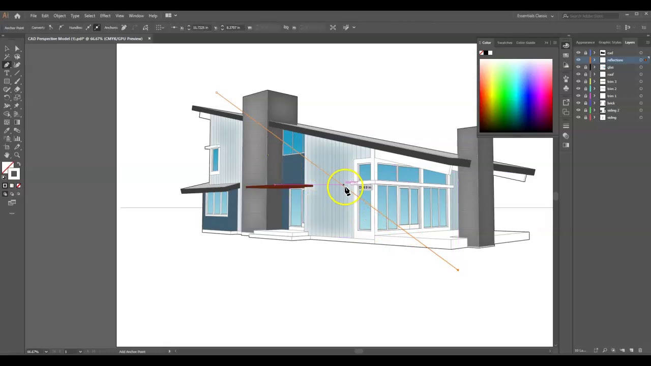 Illustrator House Rendering - Glass Windows - YouTube