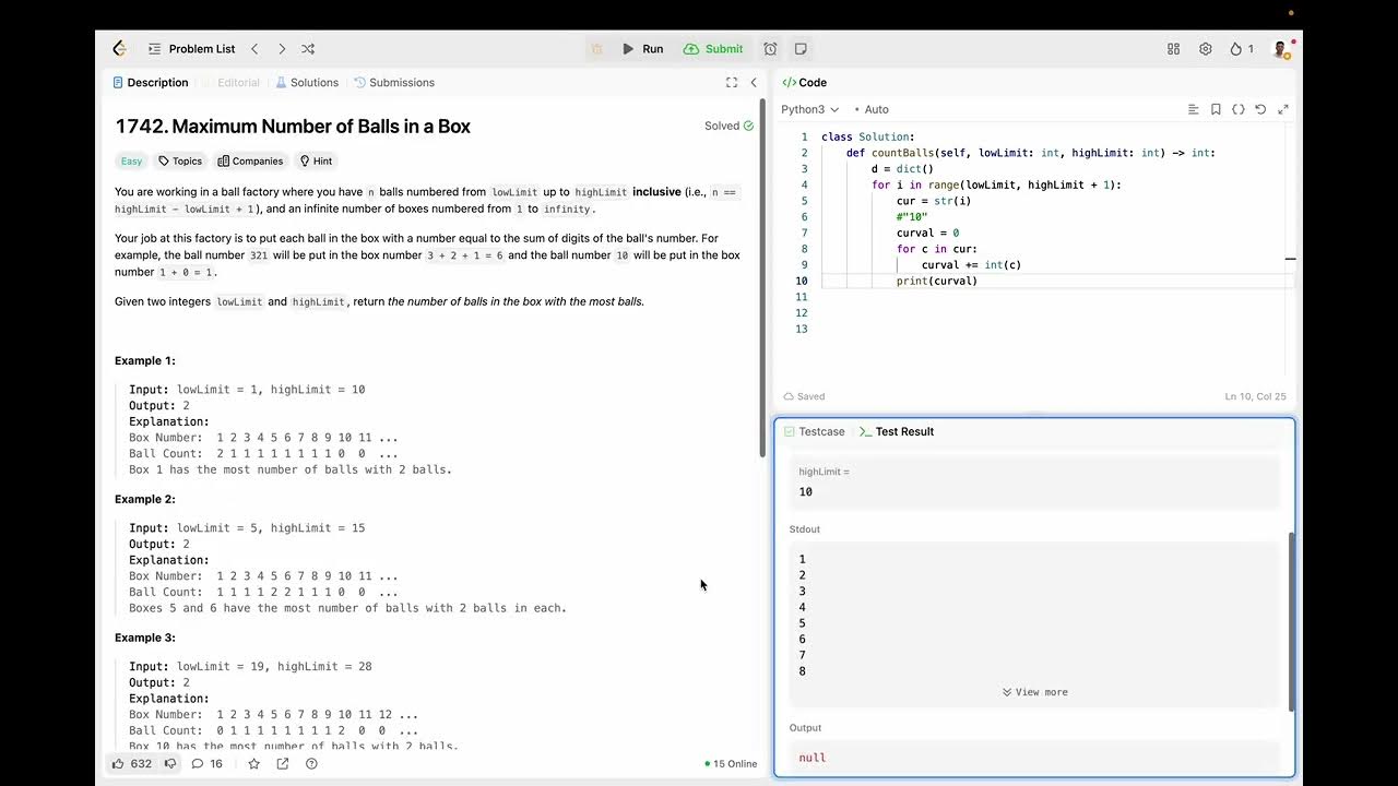 Maximum Number Of Balls In A Box - YouTube