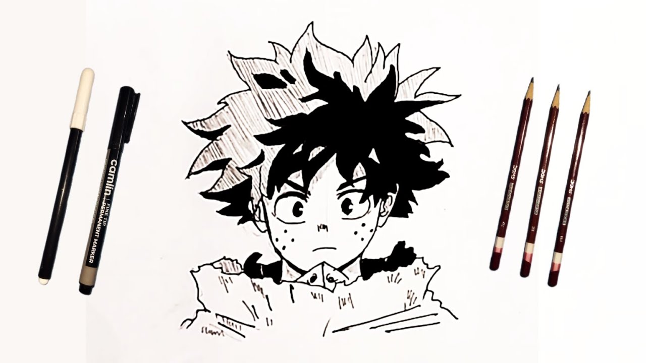 How To Draw Izuku Midoriya From My Hero Academia || Easy Izuku Midoriya ...