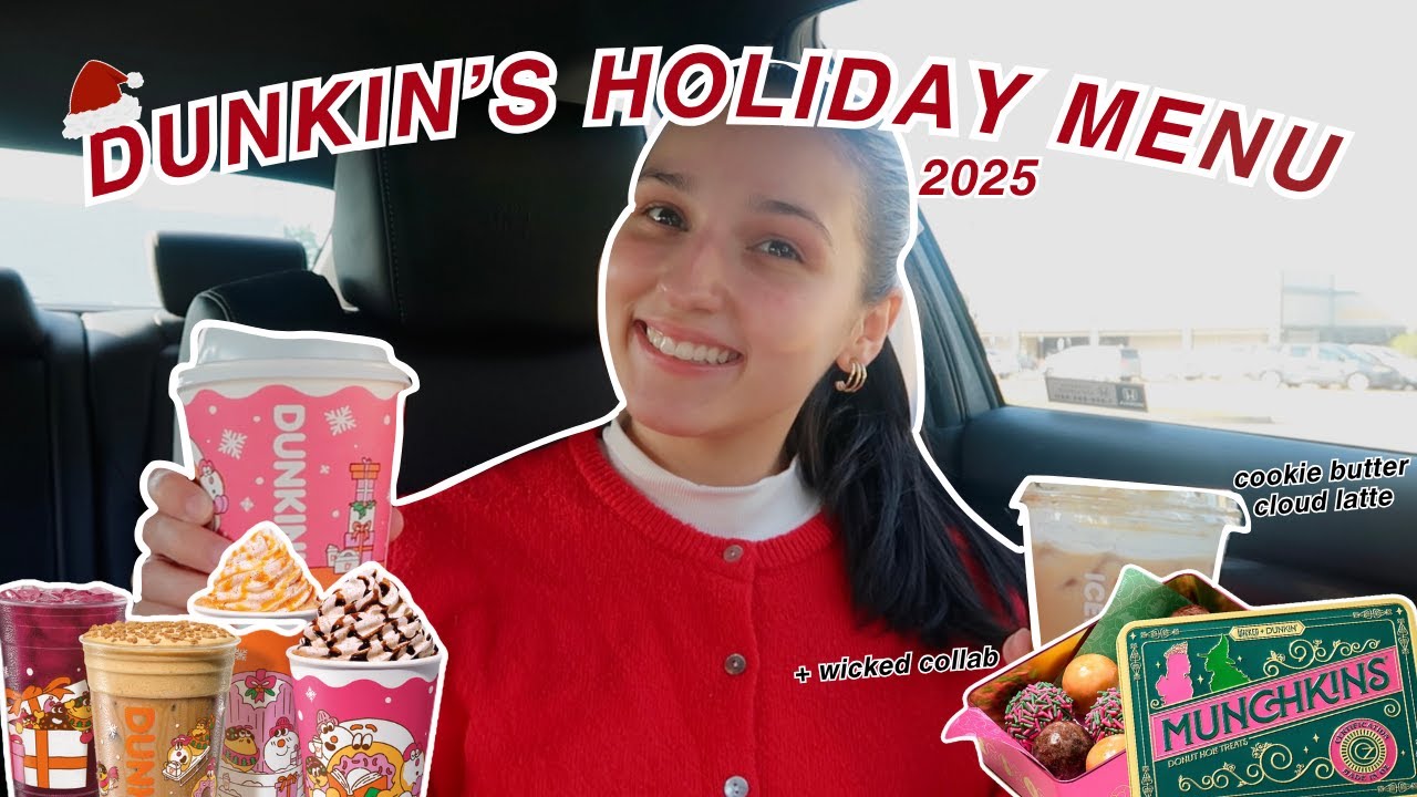 DUNKIN'S HOLIDAY MENU 2025 (cookie butter cloud latte, berry sangria ...