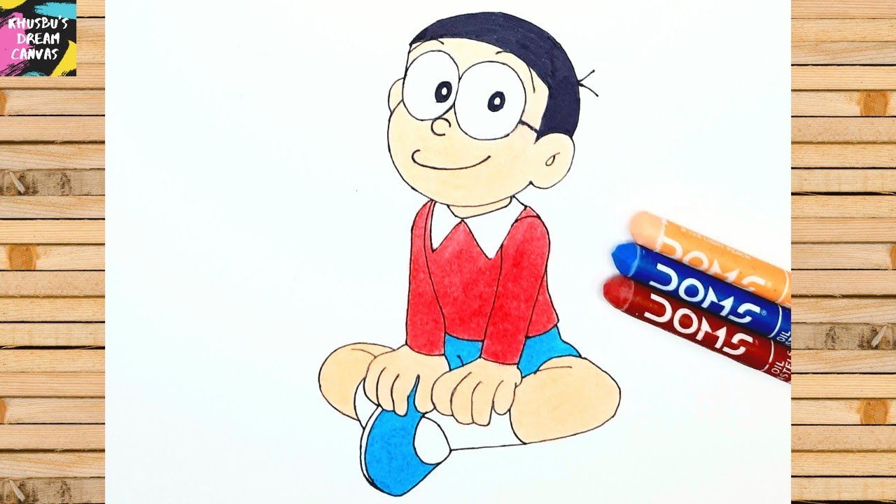 How to draw nobita from doraemon easy || Nobita drawing step by step ...