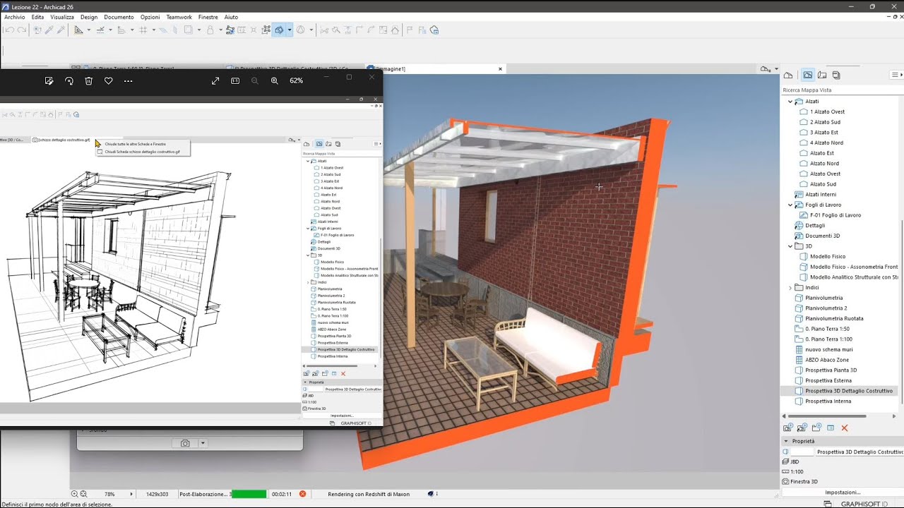 ARCHICAD - Lezione 22 - Viste 3D, Piante e Sezioni 3D, Disegno e ...