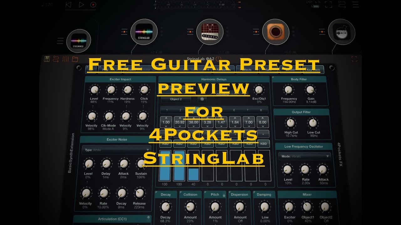 New Free Guitar Presets for 4Pockets StringLab - Preview and Demo - YouTube