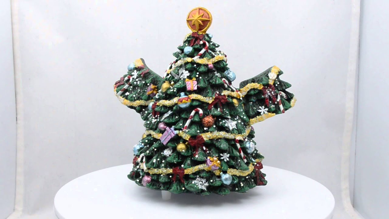 5" Tabletop Christmas Tree Musical Box With Animated Rotating Train ...