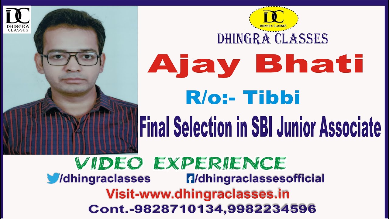 Video Experience | Ajay Bhati | Final Selection in SBI (Junior ...