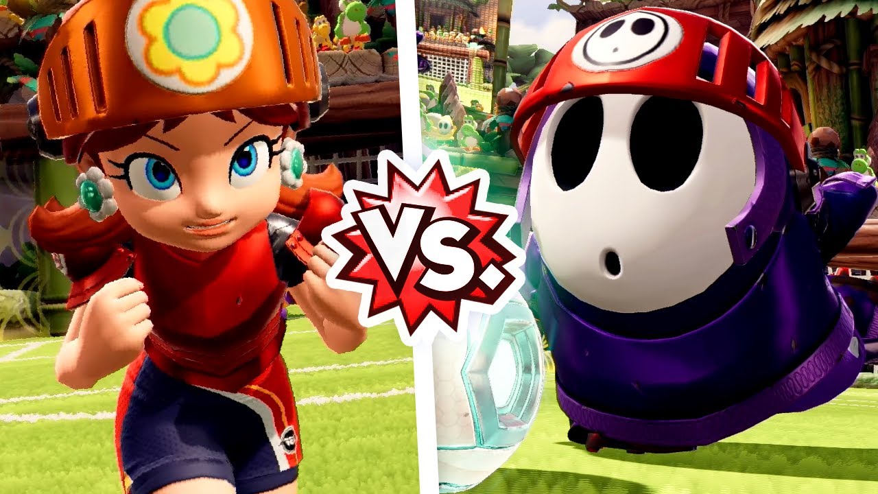 Mario Strikers Battle League - Knight Daisy Vs Knight Shy Guy (Purple ...