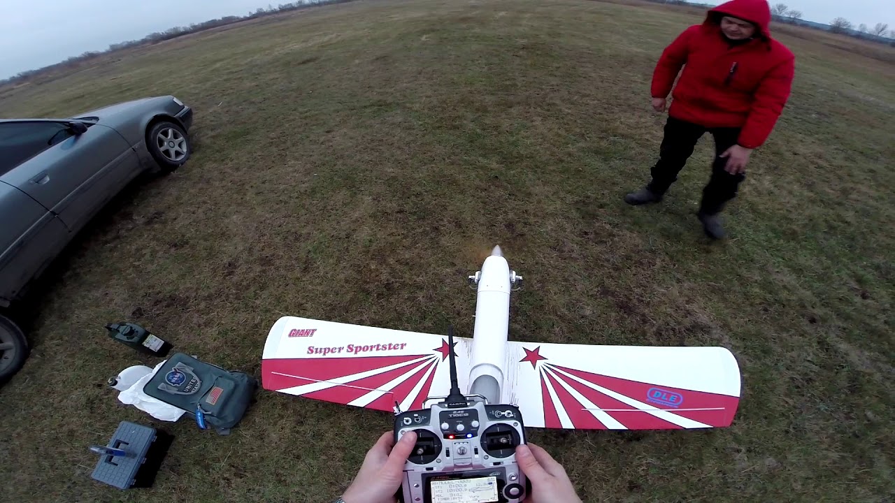 Полёты 3 января 2020г. RC Great Planes Giant Super sportster. DLE-40 ...