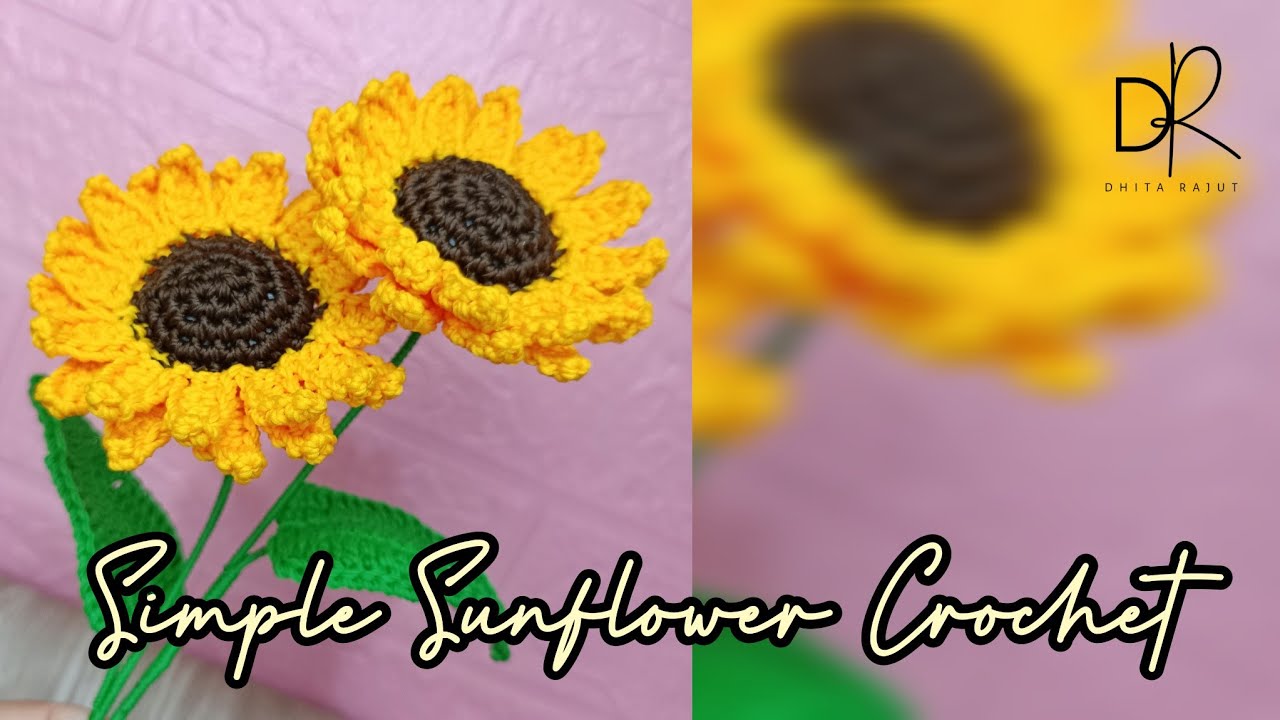 Simple sunflower crochet // crochet tutorials - YouTube