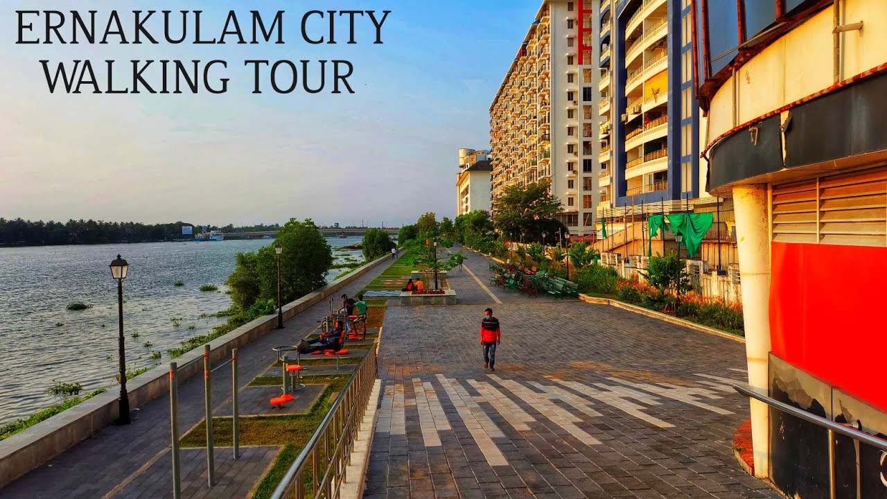 Ernakulam city walking tour | walkway kochi city kerala - YouTube