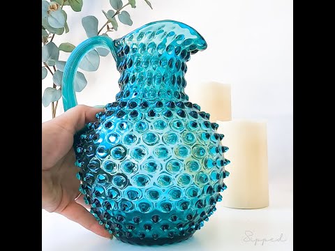 Anna von Lipa Paris Hobnail 2 Litre Jug In Stunning Dusty Azure