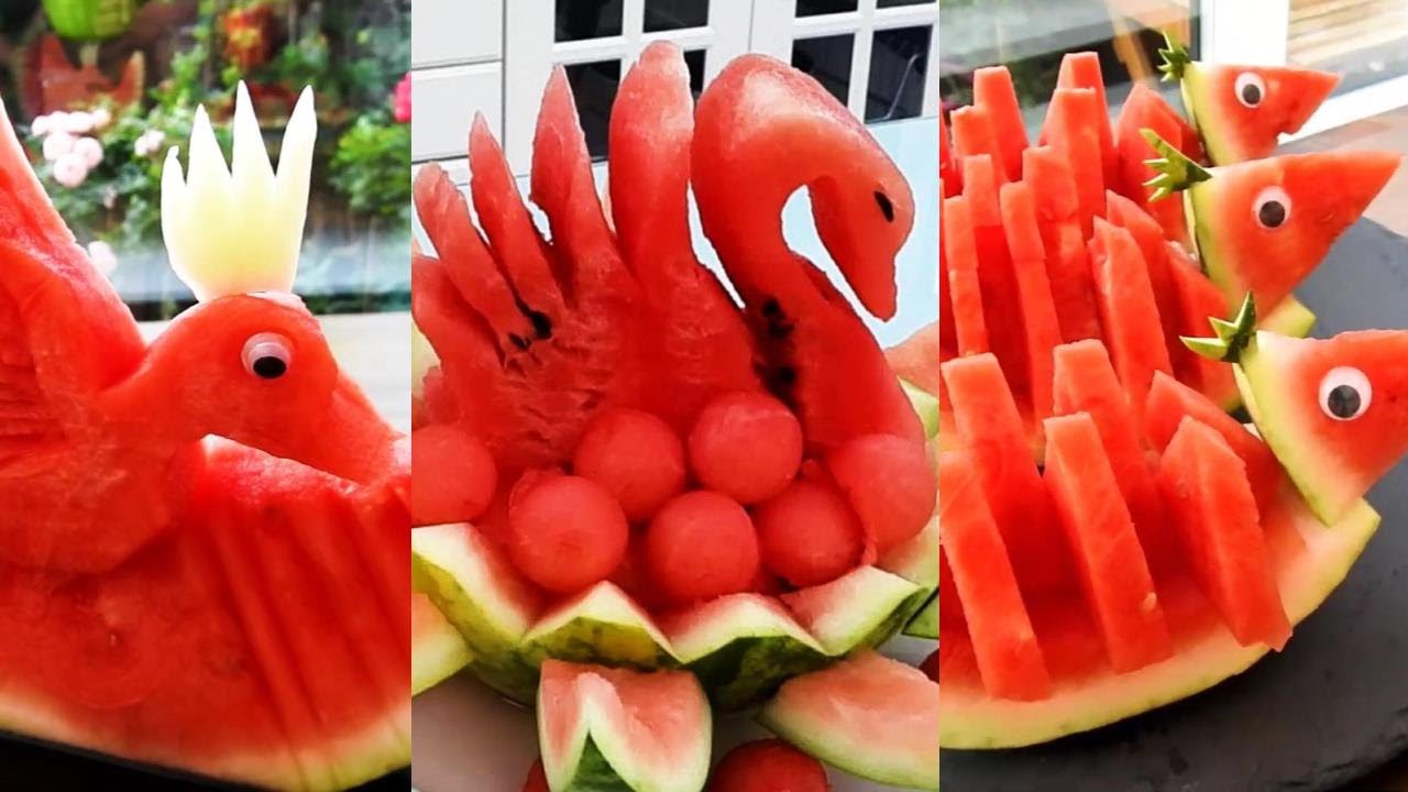 Art In WATERMELON CARVING AND CUTTING TRICKS - YouTube