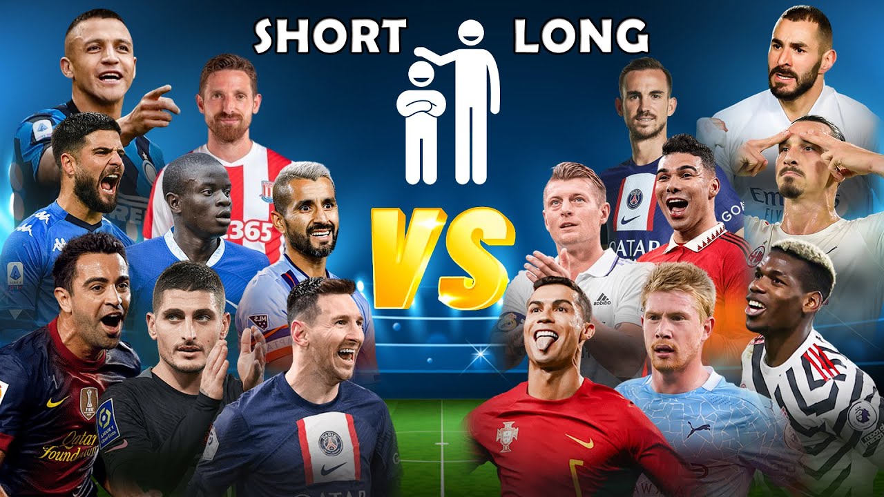 Short Footballers 🆚 Long Footballers 😮🔥 (Ronaldo, Messi, De Bruyne ...