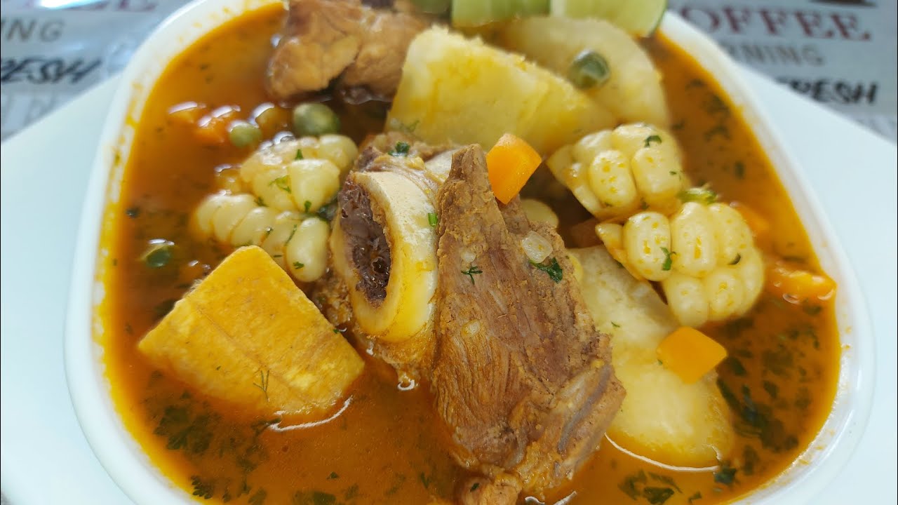 Sopa de Hueso de Chancho con verduras - YouTube