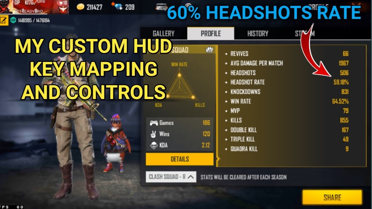 MY CUSTOM HUD+KEY MAPPING+CONTROLS SETTING THAT I USE FOR 60% HEADSHOTS ...