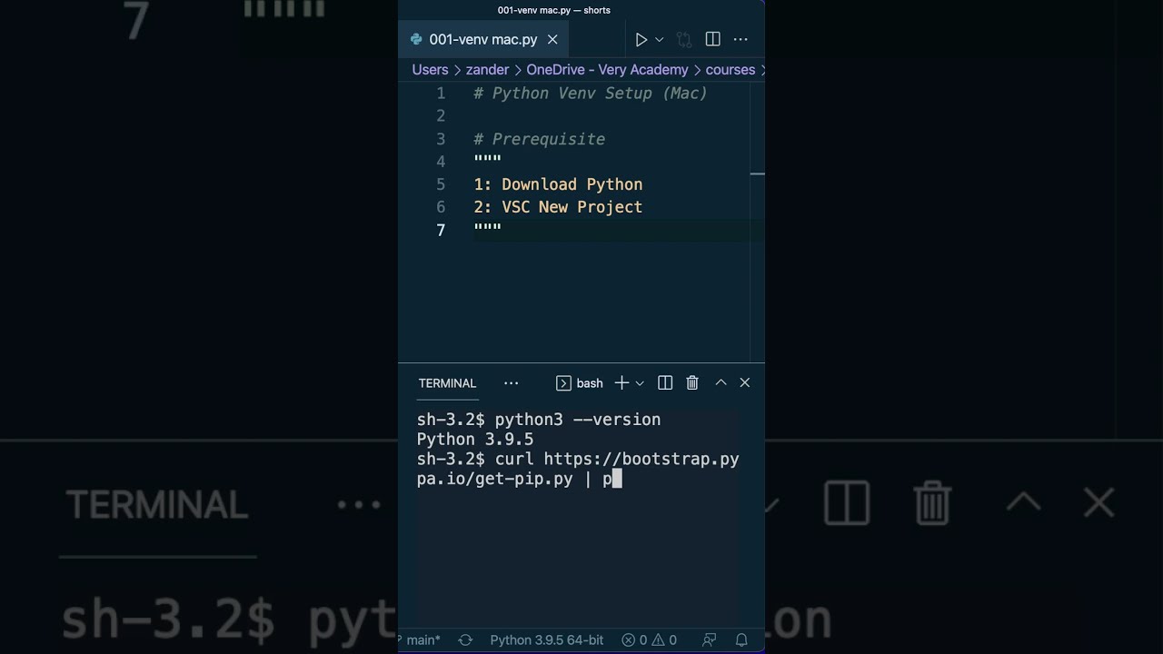 Python Shorts Create Virtual Environment Python Mac OS YouTube Python Shorts Create Virtual Environment Python Mac OS YouTube