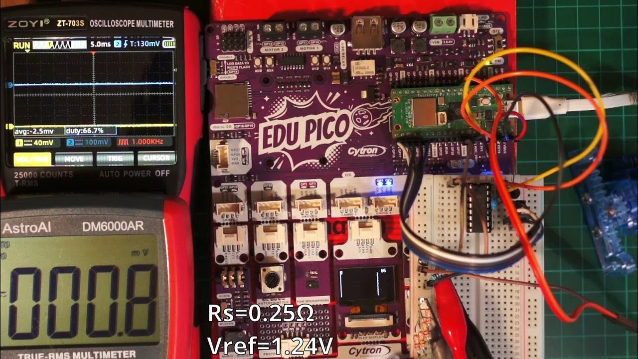 Measuring servo current for position holding using an EDU PICO to compare RP2040 ADC with ...