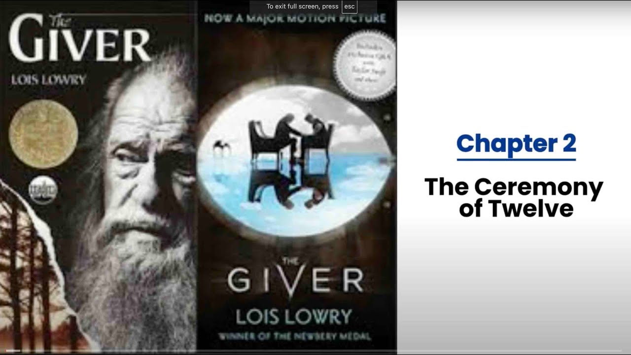 The Giver - Lois Lowry Chapter 2 - YouTube