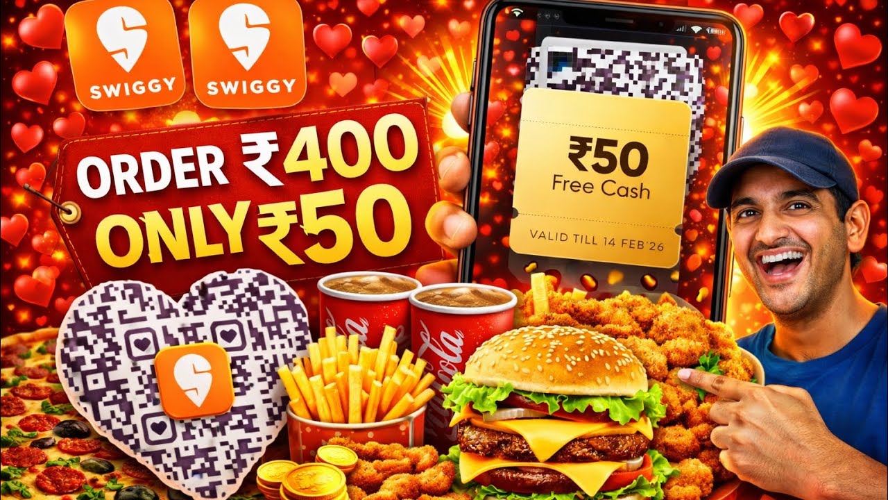 🍟🍕Swiggy 400₹ Food Free | Swiggy Heart Qr Code | Swiggy Offer Today ...