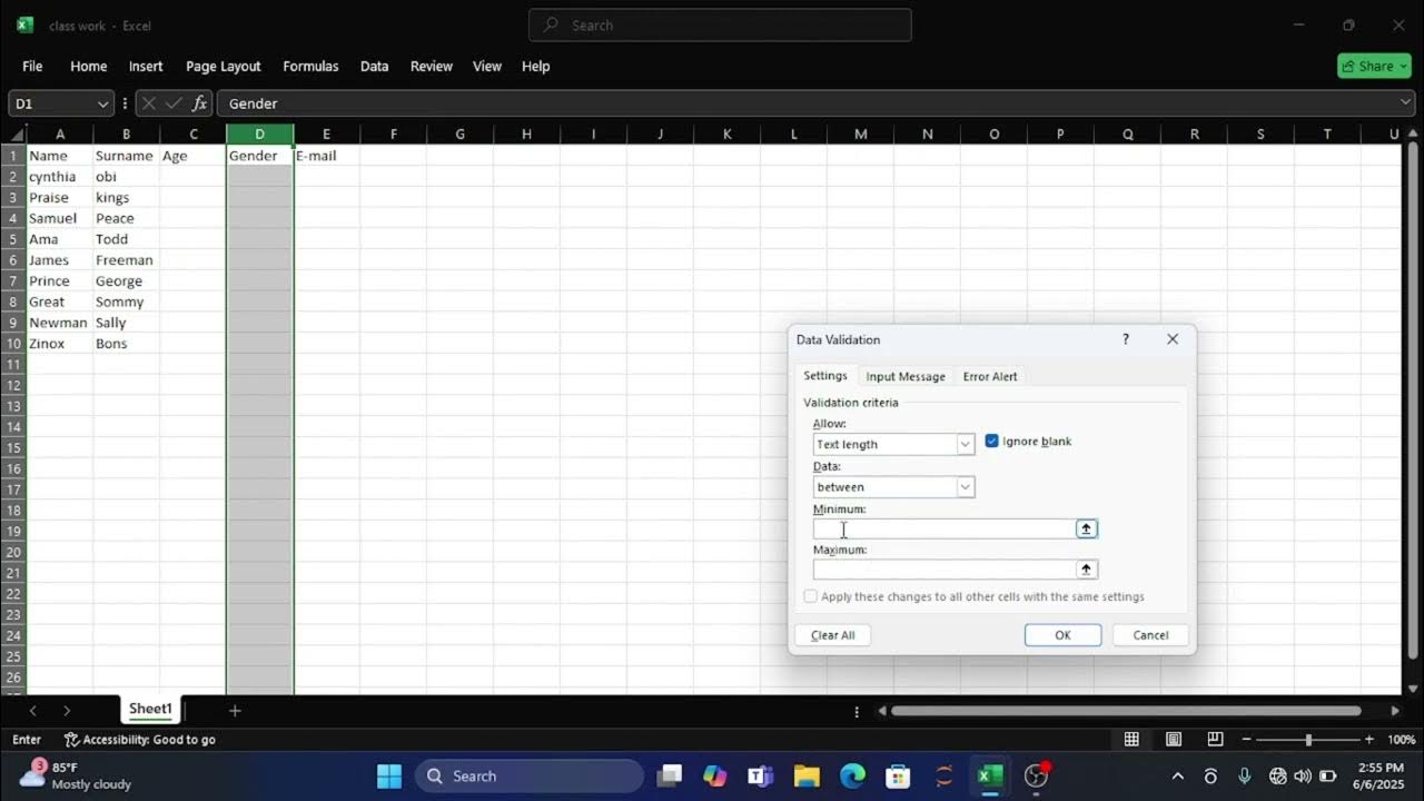 How to Validate your Data using excel. - YouTube