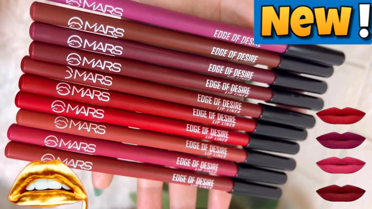 Mars NEWLY LAUNCHED LIP LINERS ALL SHADES SWATCHES 😘🥰🥰 - YouTube