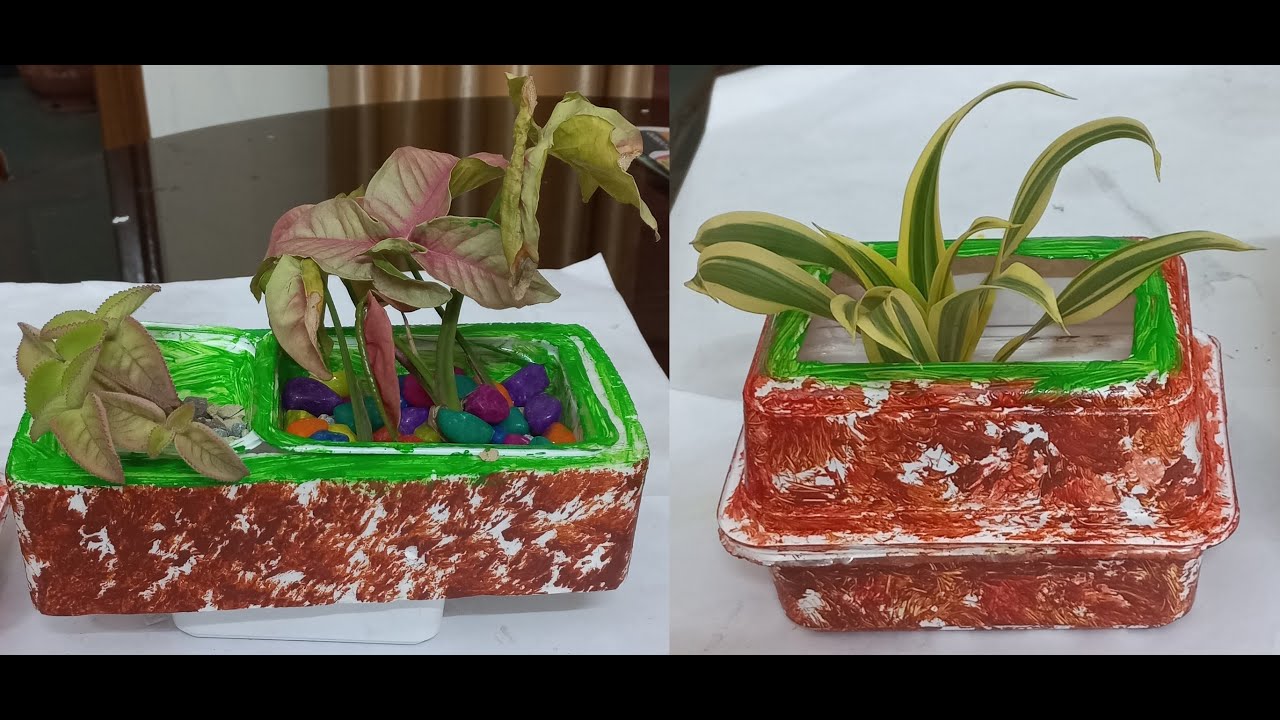 DIY - Making Sweets' Plastic Container Planter !! - YouTube