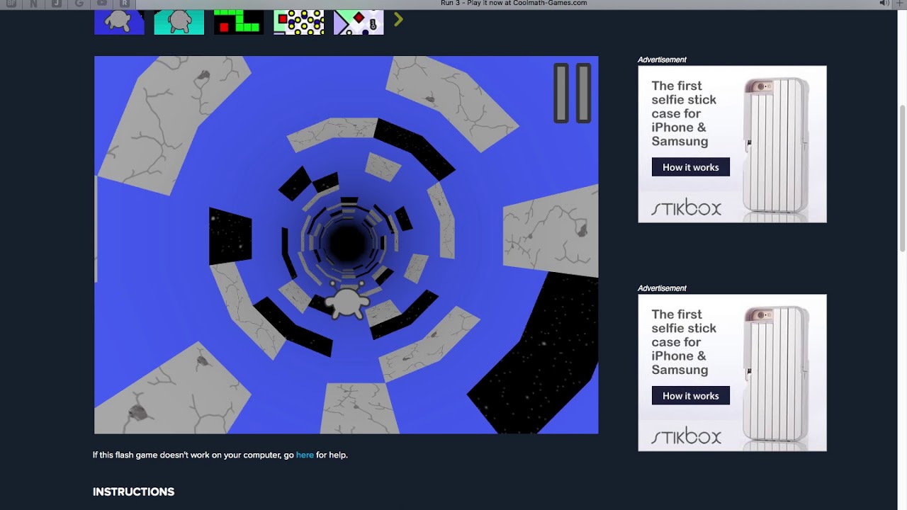 Playing Run 3 on cool math - YouTube