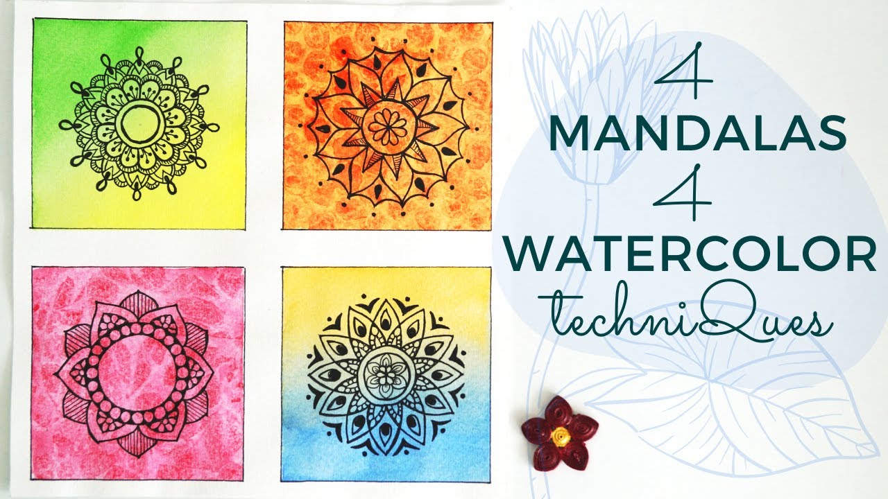 How to draw easy mandala with watercolor for beginners | learn mandala ...