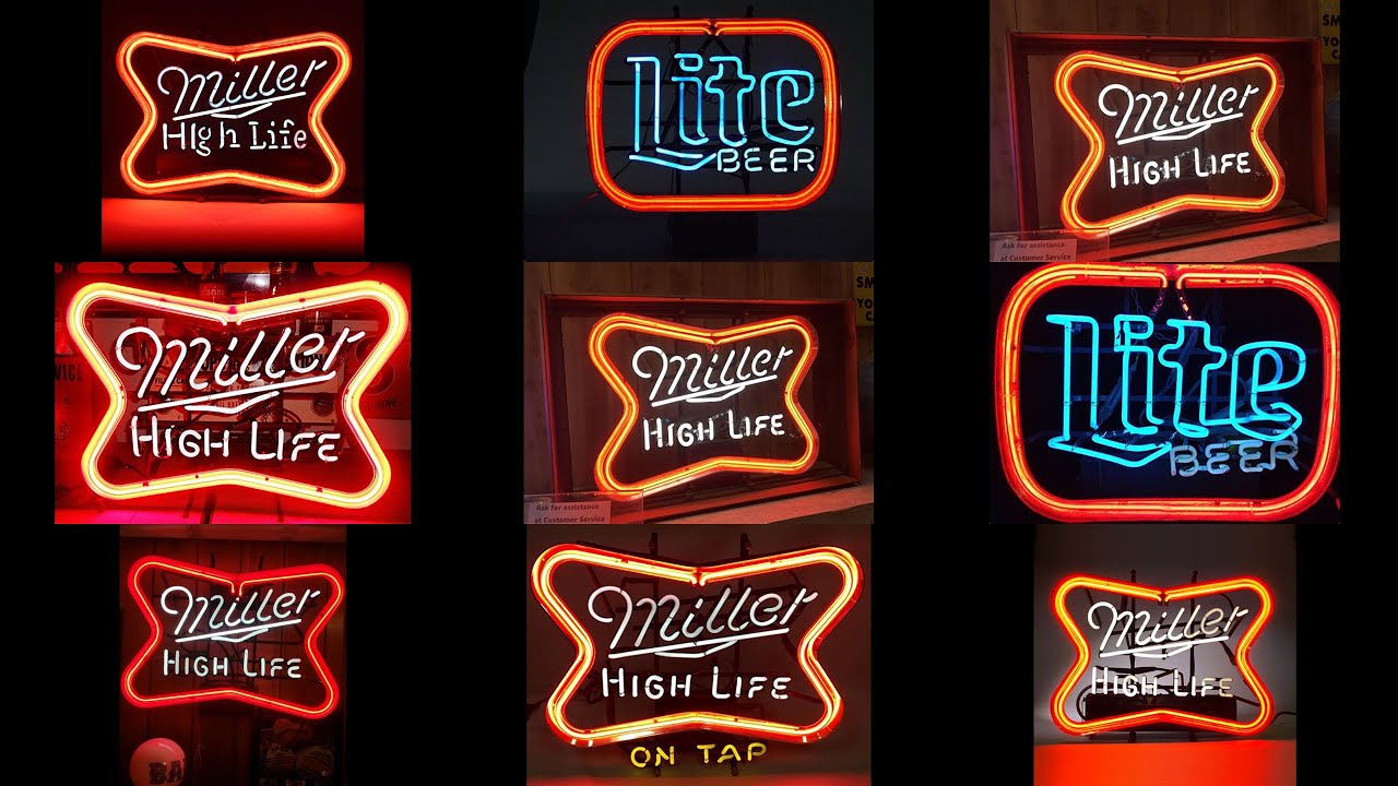 Vintage miller neon sign - YouTube