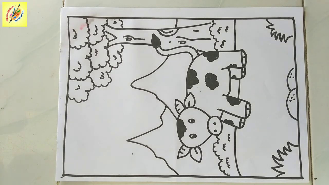 CARA MENGGAMBAR SAPI DENGAN MUDAH | PG TK SD - YouTube
