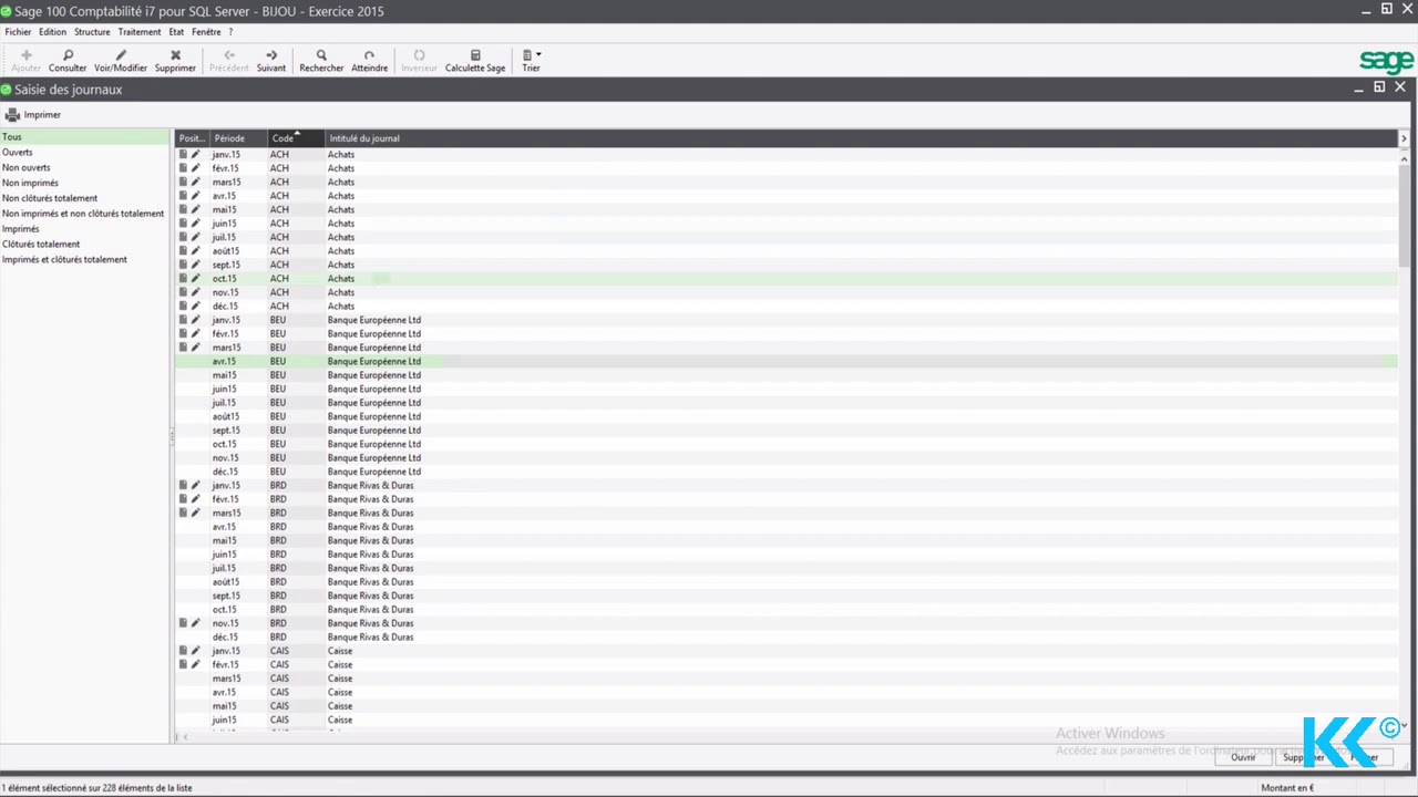 Sage 100 comptabilité i7 Les journaux de saisie - YouTube