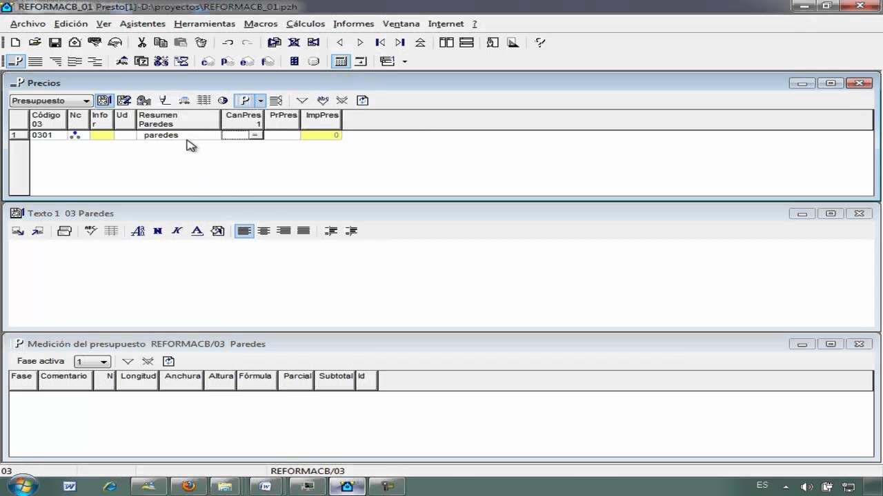 Tutorial Presto Obra simple con mediciones AINTE INPRE001 - YouTube