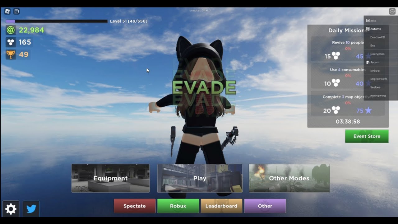 Spinning dead body in Roblox Evade - YouTube