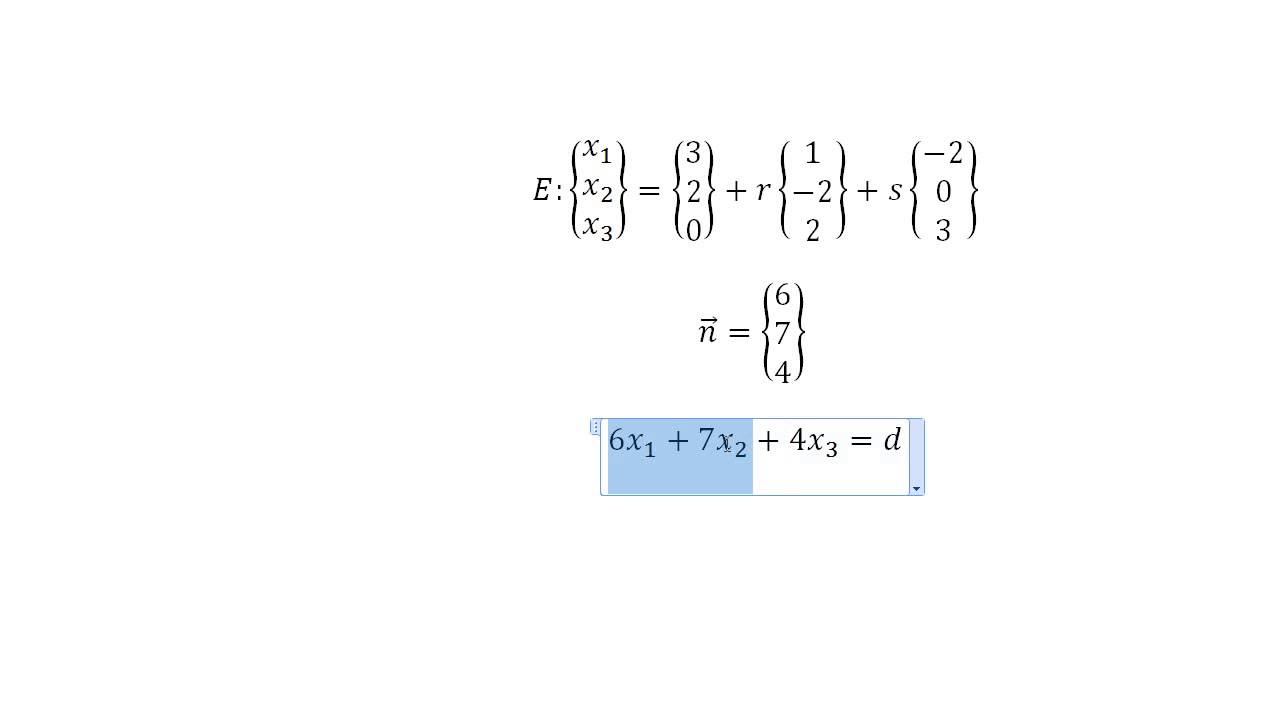 Mathe Oberstufe - Part 45 - Koordinatengleichung einer Ebenen - YouTube