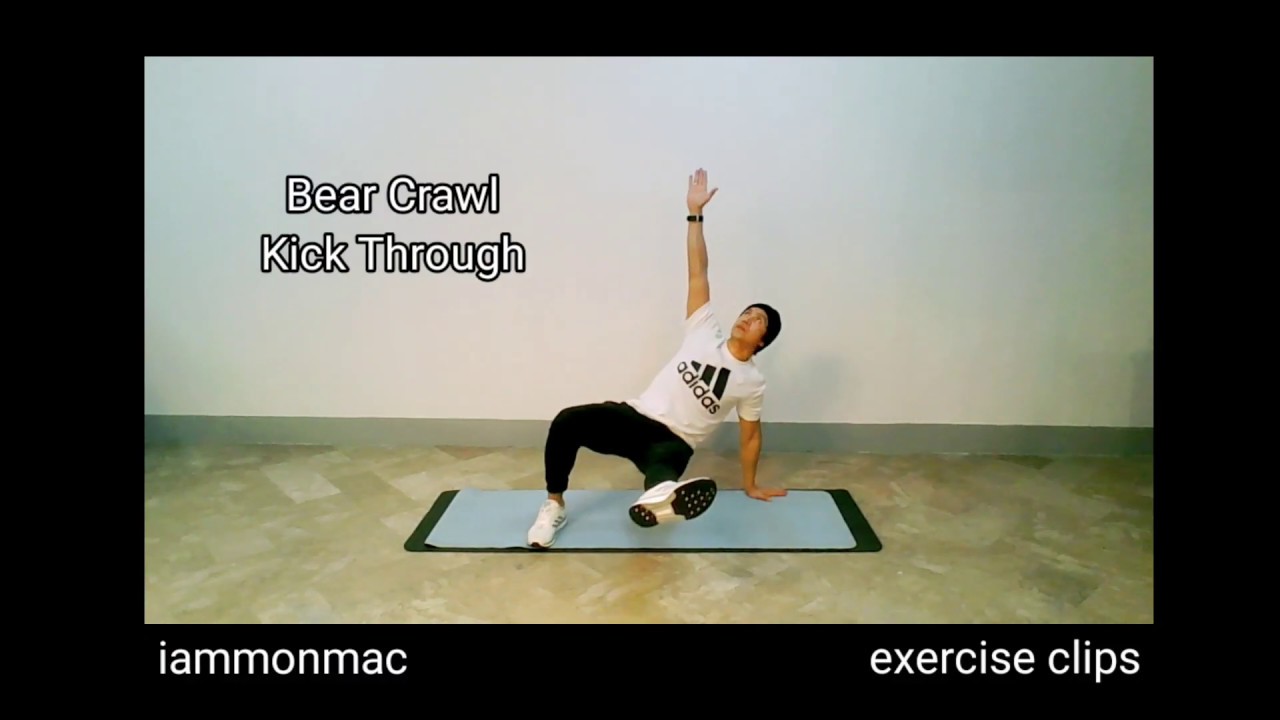 Exercise Clips- Bear Crawl Kick Through - YouTube