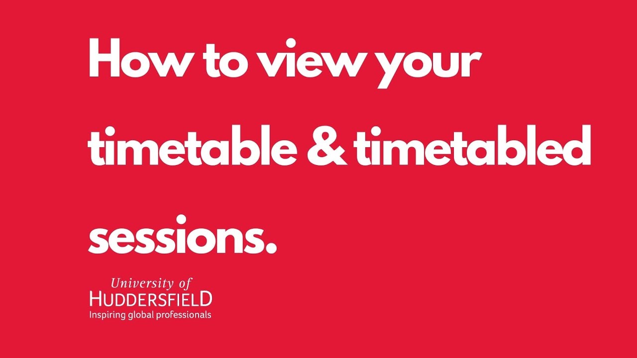 How to view your timetable and timetabled sessions - YouTube