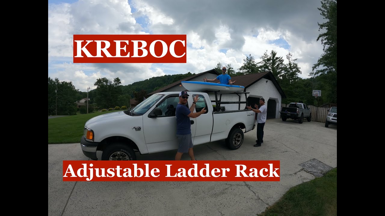 Kreboc Universal Adjustable Truck Ladder Rack Install and Review - YouTube