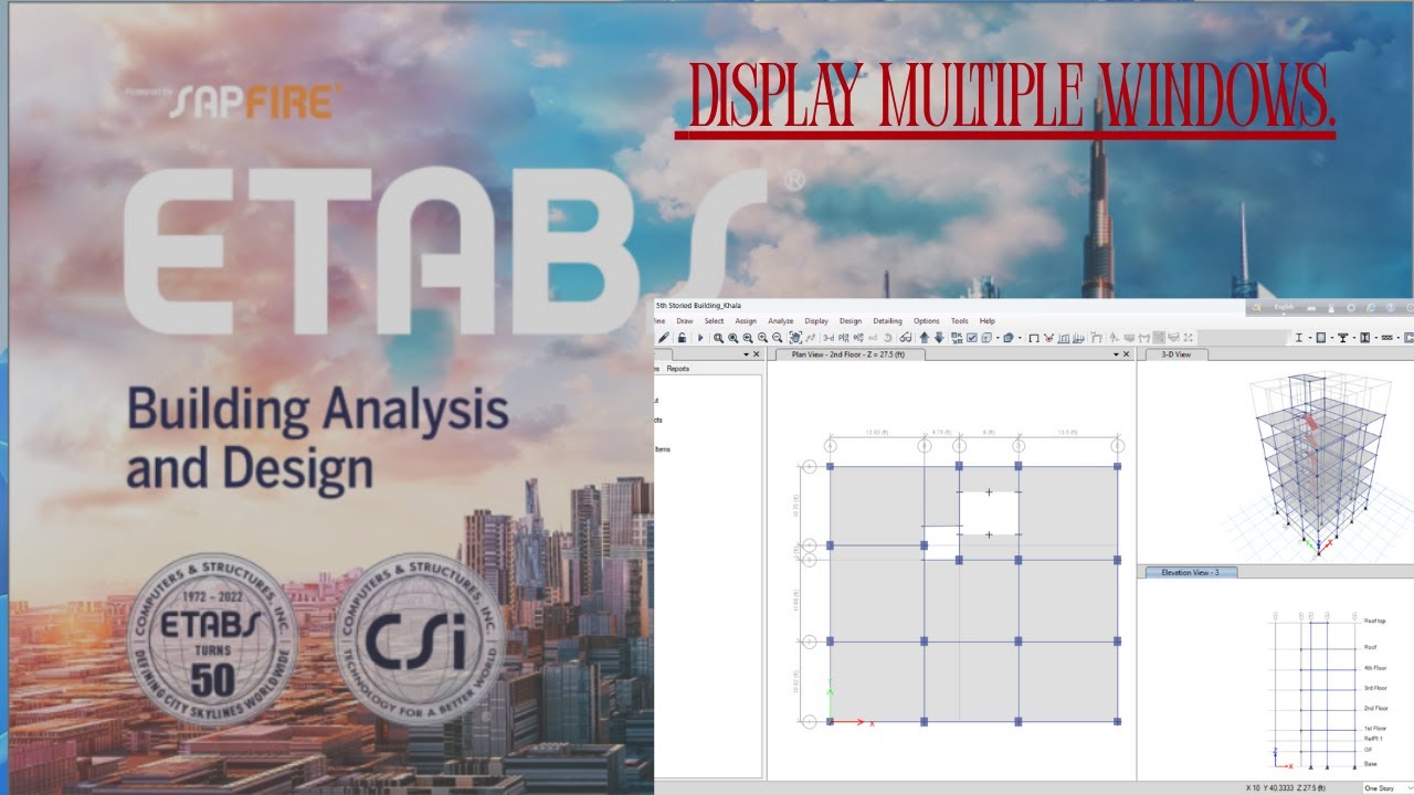 ETABS display Multiple windows - YouTube